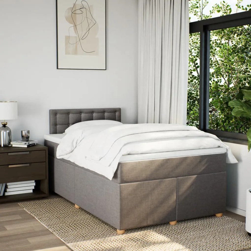 Box spring postel s matrací taupe 120x200 cm textil 3288965
