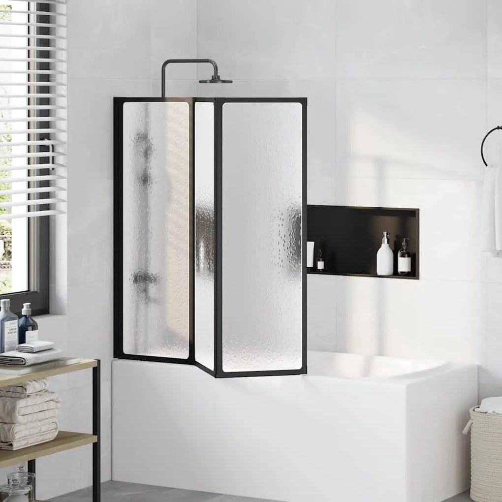 Sprchová a vanová zástěna 117 x 120 cm 3 panely skládací 140784