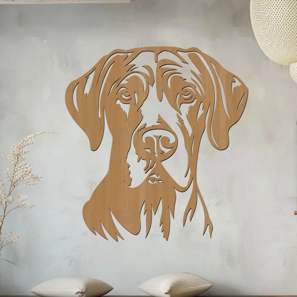 dřevo života Dřevěný obraz psa Německá doga Zvolte rozměr (cm): 80x80, Zvolte barvu dekoru: Wenge