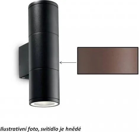 ILUX 163635 Venkovní nástěnné svítidlo Ideal Lux Gun AP2 small coffee 163635 hnědé 21cm IP44 - IDEALLUX