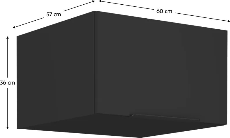 Horní skříňka, černá, SIBER 60 NAGU-36 1F