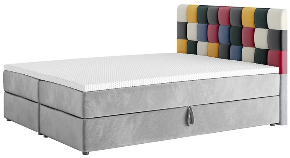 Čalouněná postel boxspring LEMON + topper, 180x200, itaka 14/červená