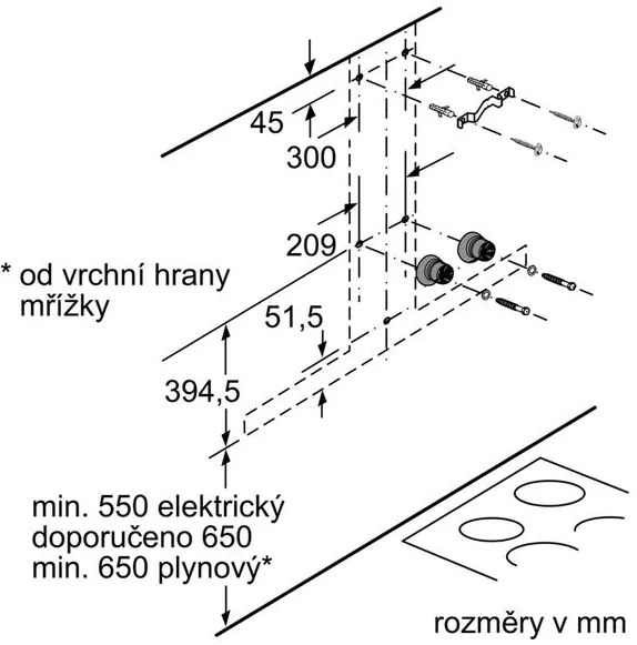 Siemens LC98BIP50 Komínový odsavač par