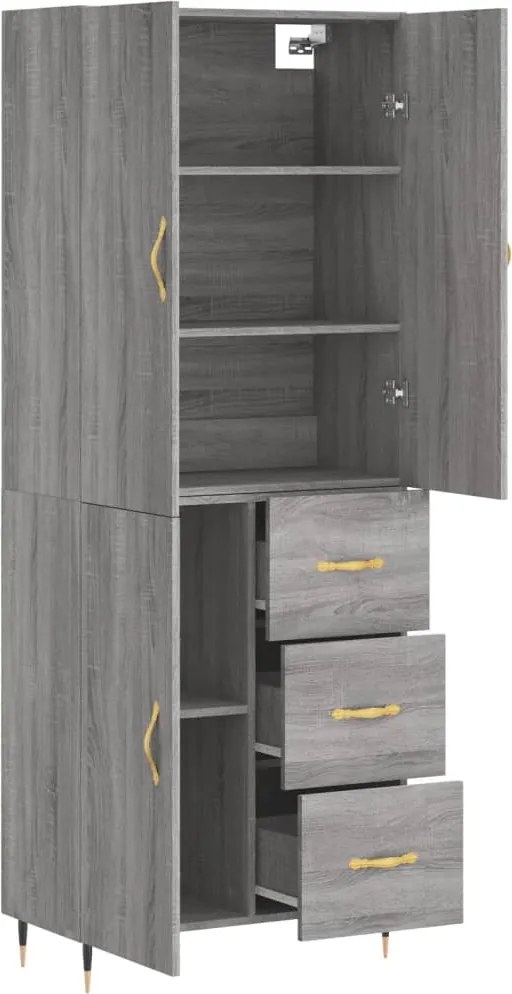 Skříň highboard šedá sonoma 69,5 x 34 x 180 cm kompozitní dřevo 3195889