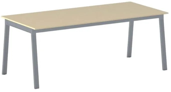 Kancelářský pracovní stůl PRIMO BASIC, šedostříbrná podnož, 2000 x 900 mm, třešeň