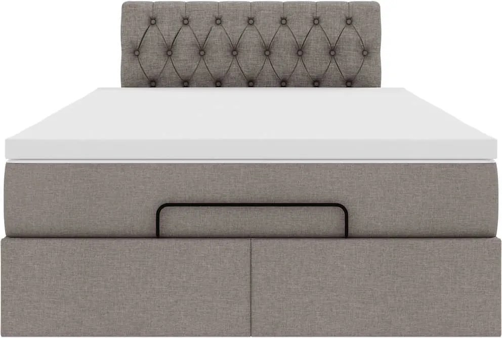 Osmanský rám postele s matrací taupe 120x190cm textil 3311529