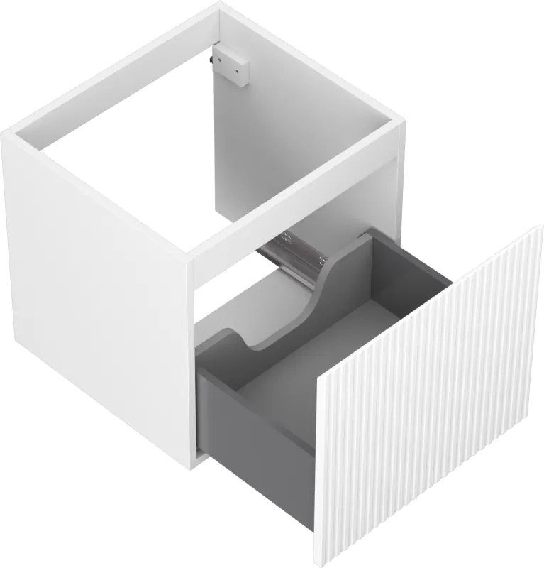 Mexen Rivel, koupelnová skříňka 50 cm, 1 zásuvka, drážkovaná, bílá matná, 91A20-05047-1-BF01