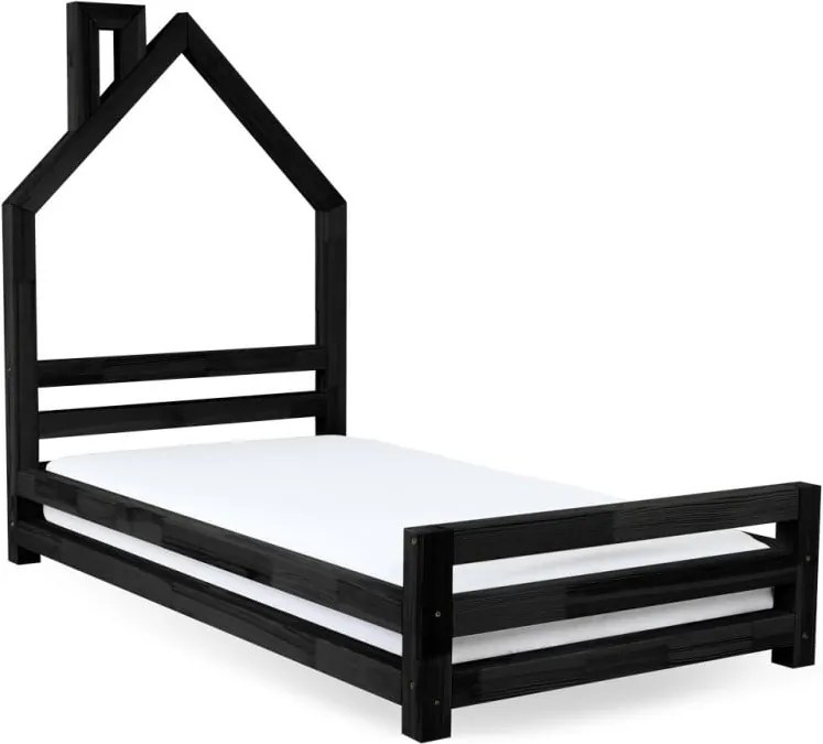 BonamiDětská černá postel z smrkového dřeva Benlemi Wally, 80 x 180 cm