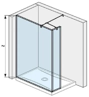 Jika Pure - Skleněná stěna boční 140x20x200 cm, s úpravou Jika Perla Glass H2674280026681
