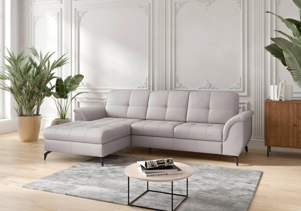 XXXLutz ROHOVÁ SEDAČKA, textil, kůže, světle šedá Sit & More - Sedací soupravy - 000144016338