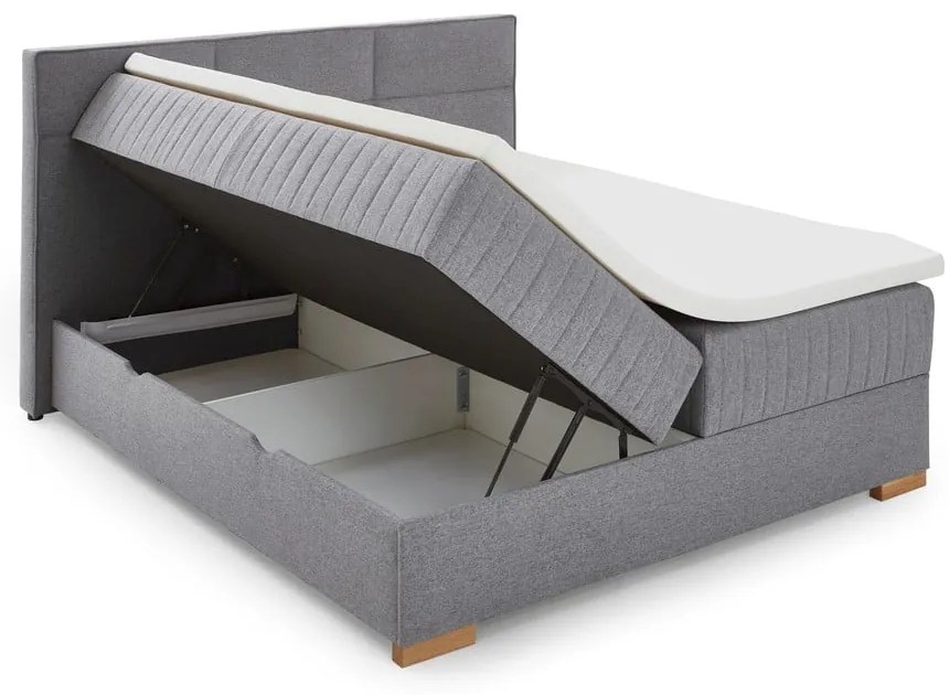 Šedá boxspring postel s úložným prostorem 160x200 cm Tambo – Meise Möbel