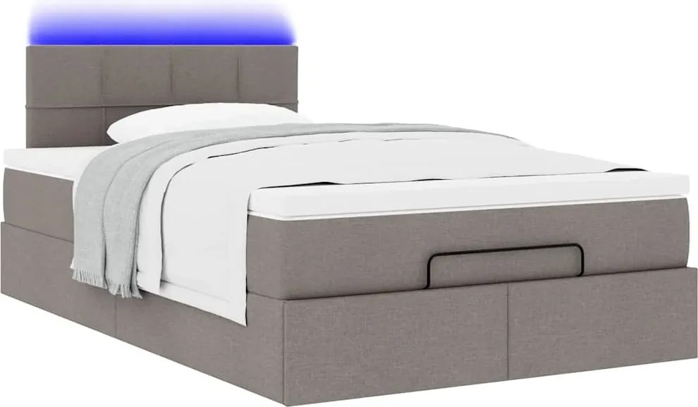 Osmanský rám postele s matrací taupe 120x200cm textil 3312302