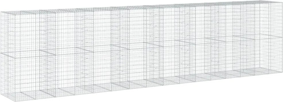 Gabionový koš s víkem 800 x 100 x 200 cm pozinkované železo 3295239