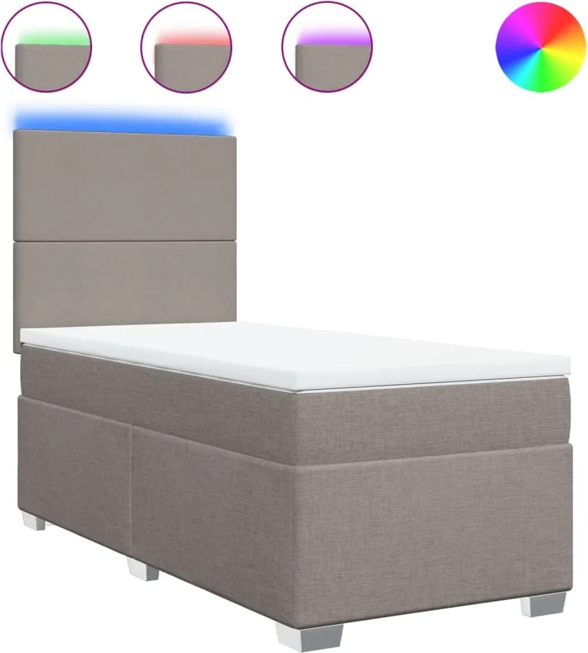 Box spring postel s matrací taupe 100 x 200 cm textil 3292696