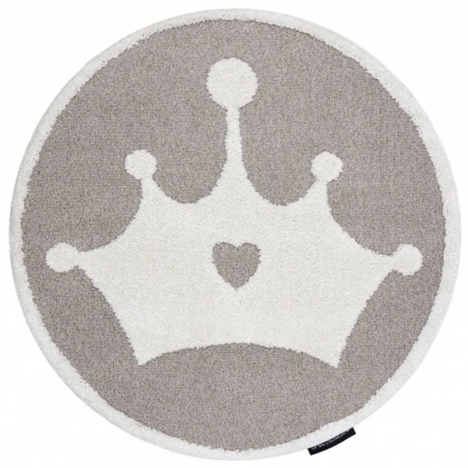 Kusový koberec Koruna béžový kruh, Velikosti 160cm