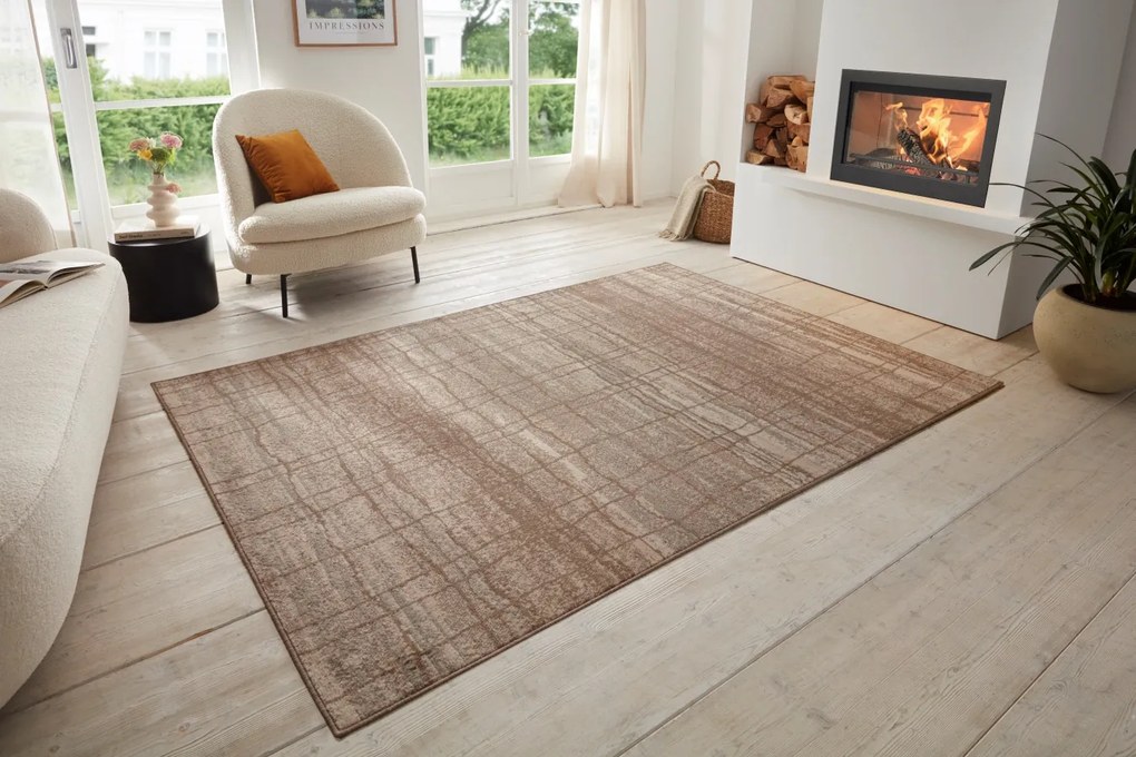Hanse Home, Kusový koberec Terrain 105599 Jord Cream Beige, 120x170, hnědá, ložnice