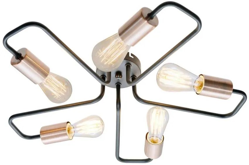 Černé stropní svítidlo Herpe pro žárovku 5x E27  - Candellux