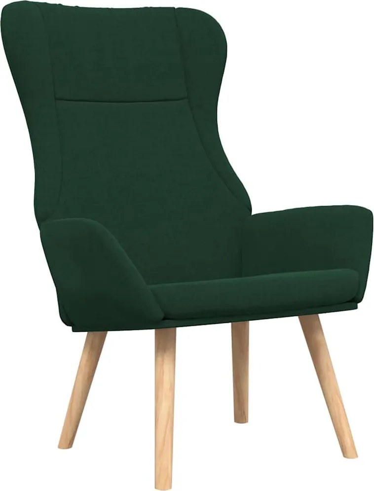 Relaxační křeslo s podnožkou tmavě zelené textil 3097887