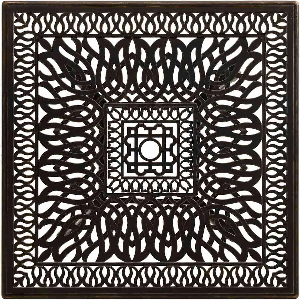 Zahradní stůl bronzový 90 x 90 x 73 cm litý hliník 315588
