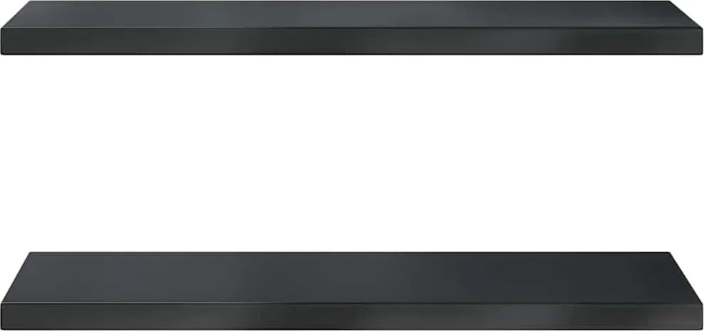 Nástěnné police 2 ks 100 x 30 cm stříbrné nerezová ocel 30288