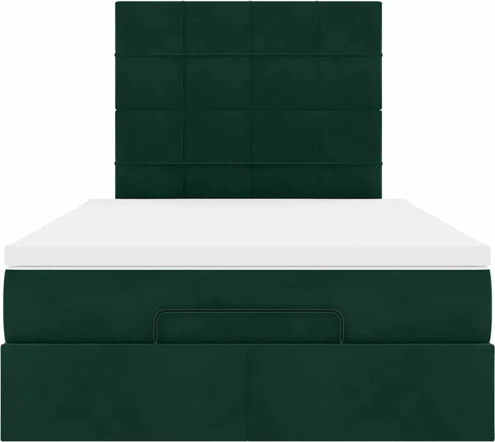 Osmanský rám postele s matracemi tmavě zelená 120x200cm samet 3313466