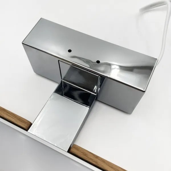 Brilagi-LED Koup osvět zrcad 3v1 WOODY MIRROR LED/12W/230V 60 cm IP44 chrom/dub