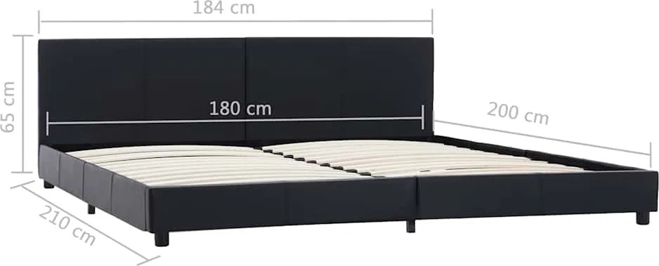 Rám postele černý umělá kůže 180 x 200 cm 284773