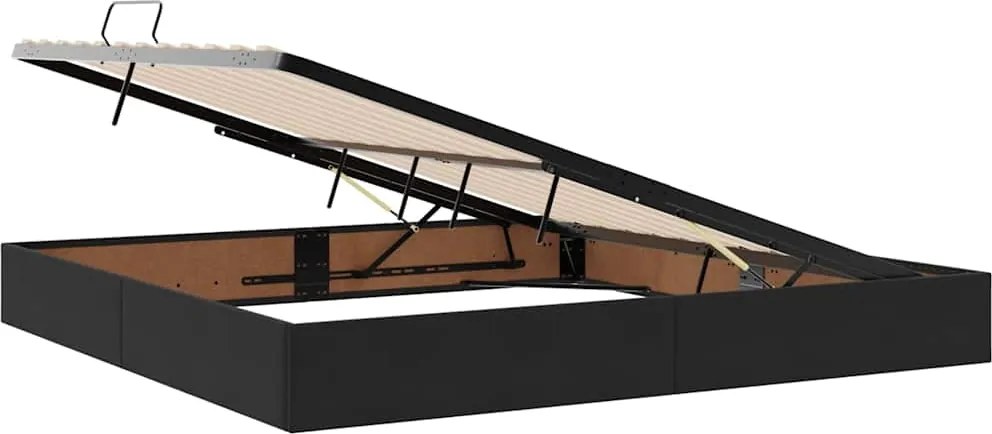 Postel s úložným prostorem a matrací Černá 200 x 200 cm samet 3372113