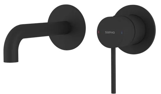 Sapho Sapho, ULTRAMIX 2-prvková podomítková umyvadlová baterie 16cm, černá mat, UT118B
