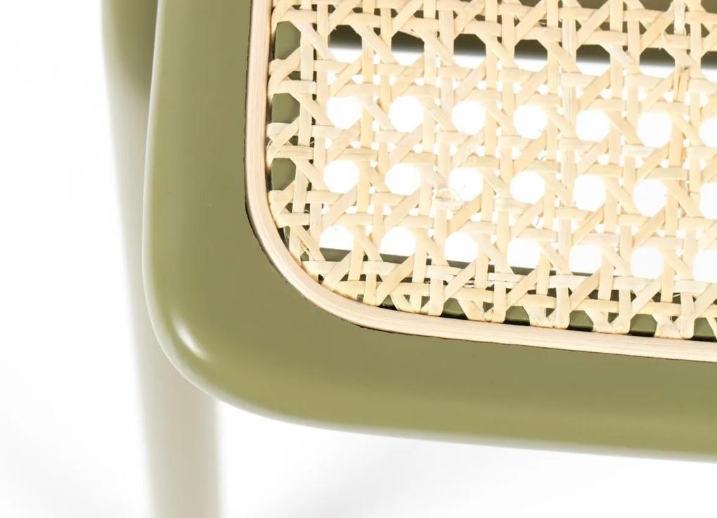 Zelená ratanová jídelní židle ZUIVER JORT