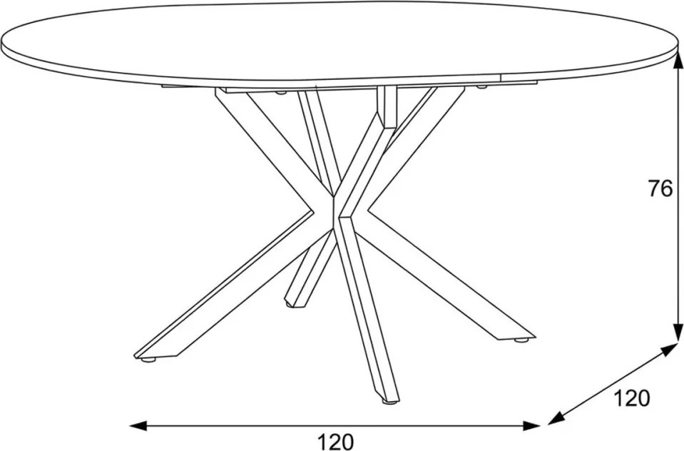 Jídelní stůl rozkládací 120-160x120 cm DT-I1120 OAK, melamin, dub – Barva (vyberte): hnědá béžová