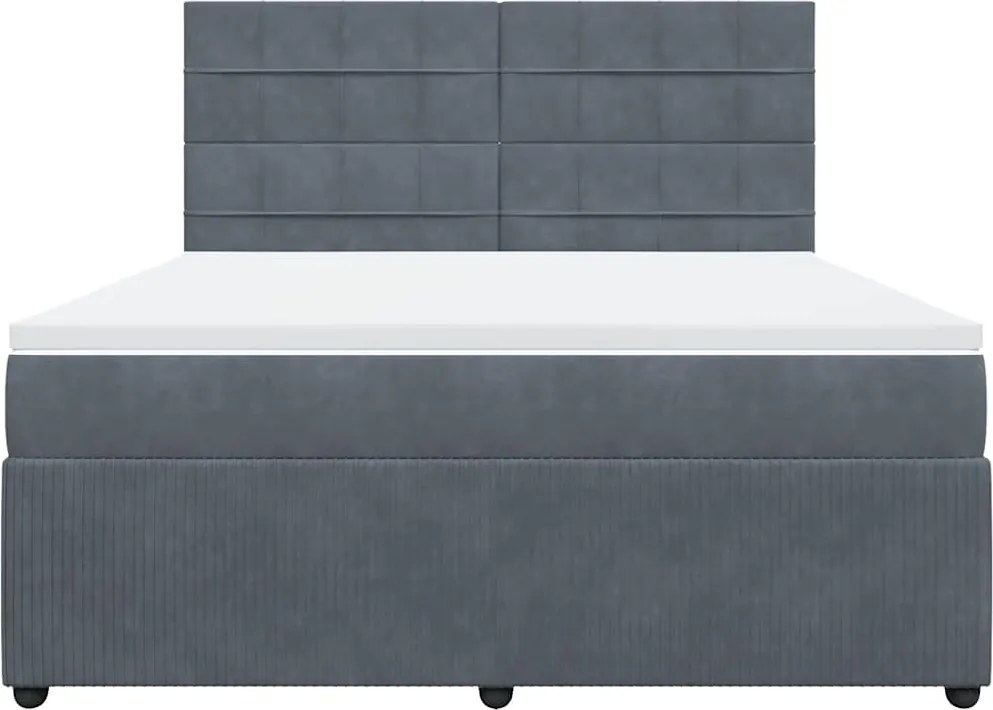 Box spring postel s matrací tmavě šedá 180x200 cm samet 3292407