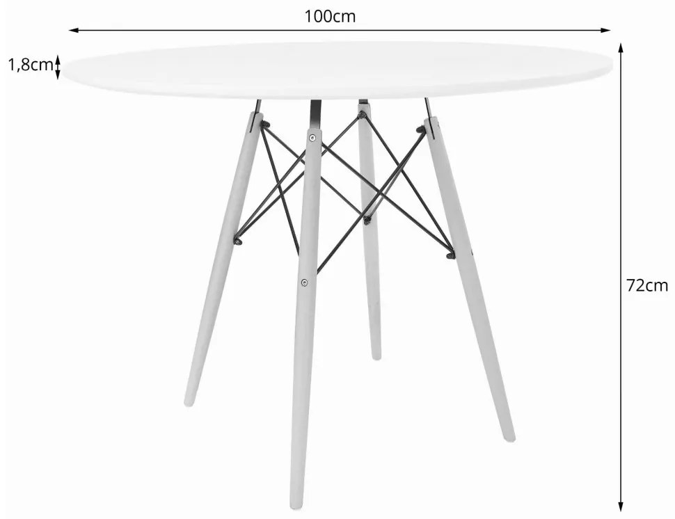 Bílý jídelní set 1 + 4, stůl OSLO 100 + židle YORK OSAKA