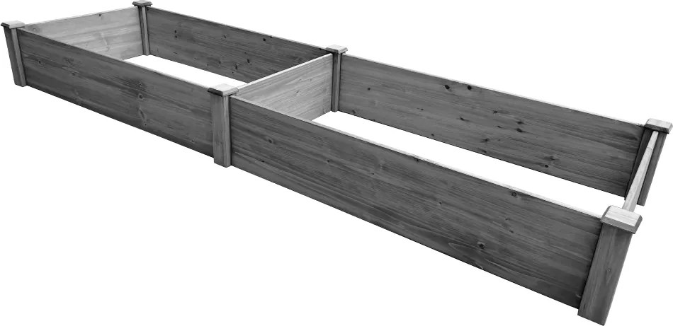 Vyvýšený záhon, dřevo, šedá, JELNO