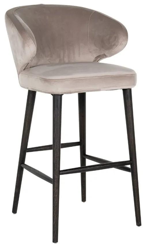 Béžová sametová barová židle Richmond Indigo 78 cm