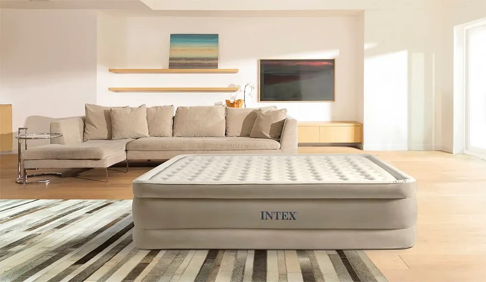 INTEX QUEEN ULTRA PLUSH AIRBED WITH FIBER-TECH BIP 152x203x46 cm 64428NP