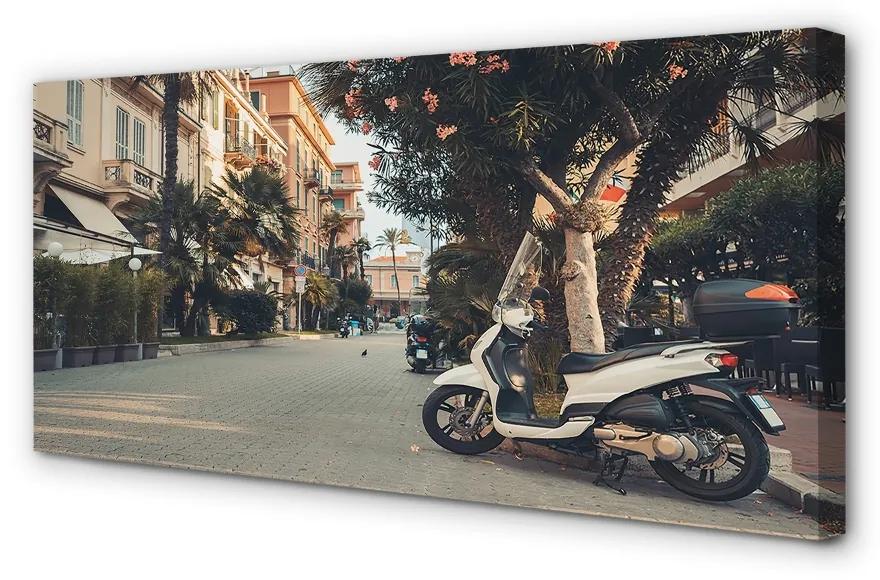 Obrazy na plátně městské Motocykly palmového léta 125x50 cm