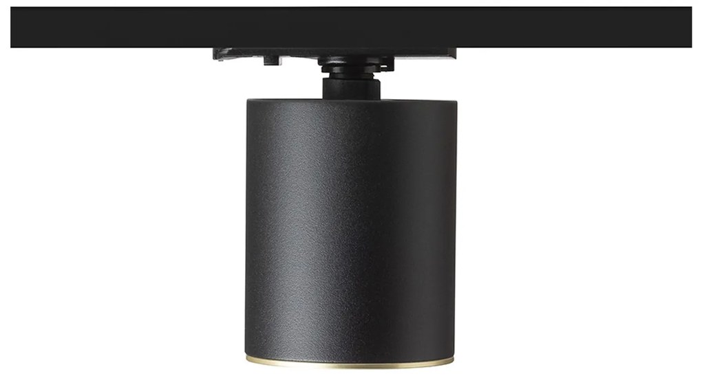 Rendl R13871 stropní svítidlo DARIO pro jednookruhovou lištu, černá, česaná mosaz, 230V, GU10, ø7cm