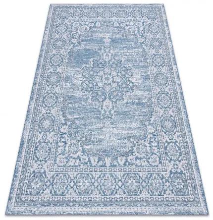koberec SISAL LOFT 21213 Ornament modrý / stříbrný / slonová kost velikost 160x230 cm | krásné koberce cz