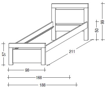 Gazel Rhino II. postel 160 oak