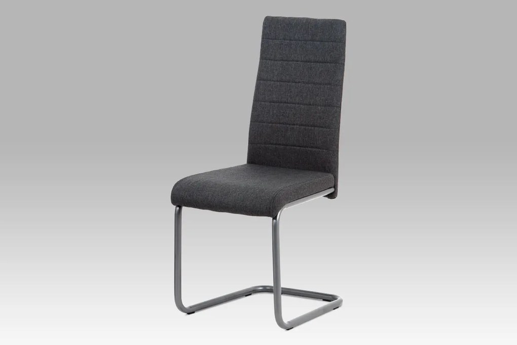 Jídelní židle v šedé látce s podnoží v barvě matný antracit DCL-400 GREY2