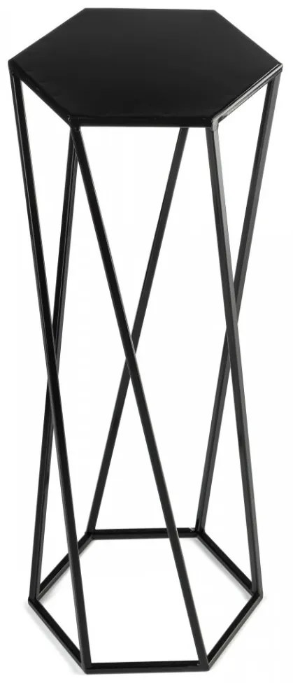 Vysoký stojan na květiny LOT 24 cm černý