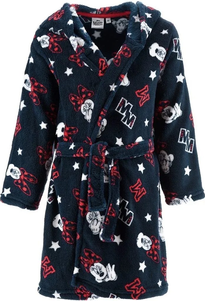 Dětský / dívčí coral fleece župan s kapucí Minnie Mouse - Disney, EU 104 Tmavě modrá