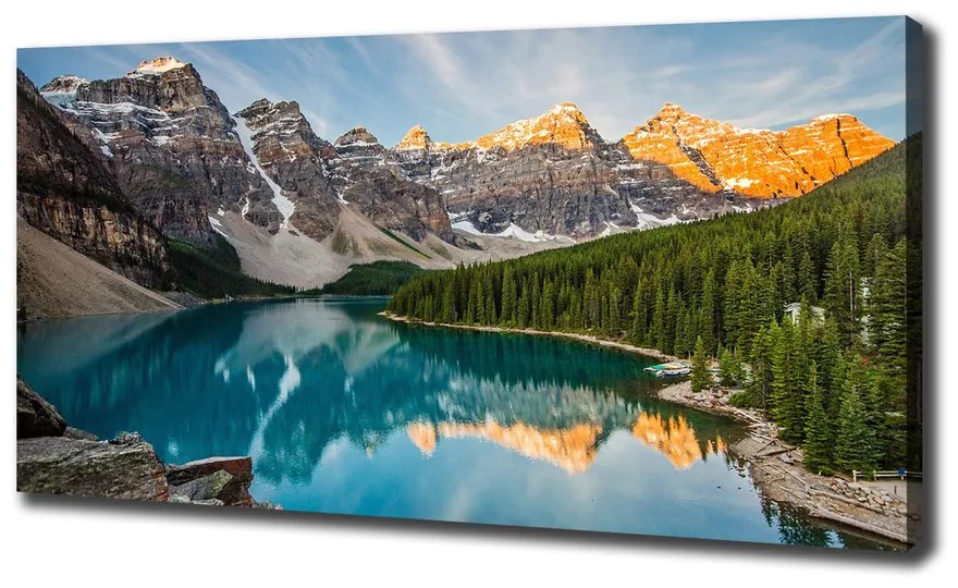 Wallmuralia Foto obraz na plátně Jezero v horách 140x70 cm