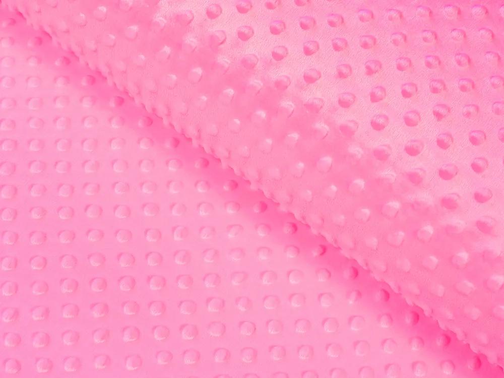 Biante Dětský povlak na polštář Minky 3D puntíky MKP-012 Sytě růžový 35 x 45 cm