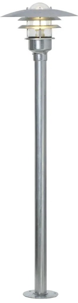 Pozinkovaný zahradní sloupek Lønstrup 32 pro žárovku E27 116cm  - Nordlux