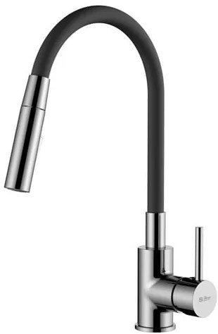 Dřezová baterie S-Line Pro se silikonovým ramínkem černá/chrom SIKOBSLPRO290C2F