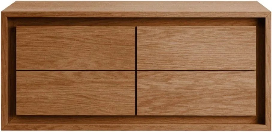 Hnědá závěsná skříňka pod umyvadlo z teakového dřeva 90x40 cm Kenta – Kave Home