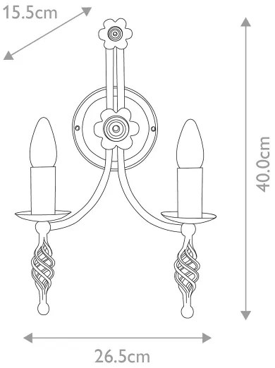 Elstead BY2-BLACK - Nástěnné svítidlo BELFRY 2xE14/60W/230V