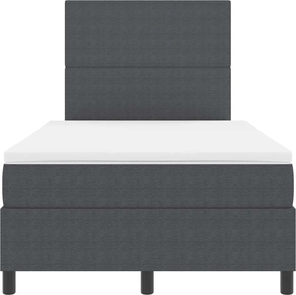 Postel s boxspringem s čelo Tmavě šedá a bílá 120 x 190 cm 3337548